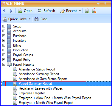 Payroll > Payroll Reports > Payroll Summary Report > Employee Provident ...