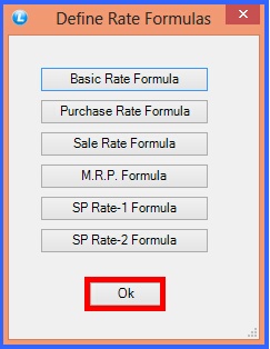 Define Rate Formulas