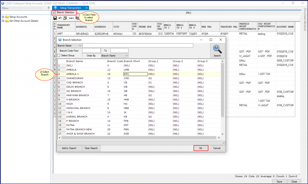 Branch Wise Transporter Defined in Setup Transporter - Blog